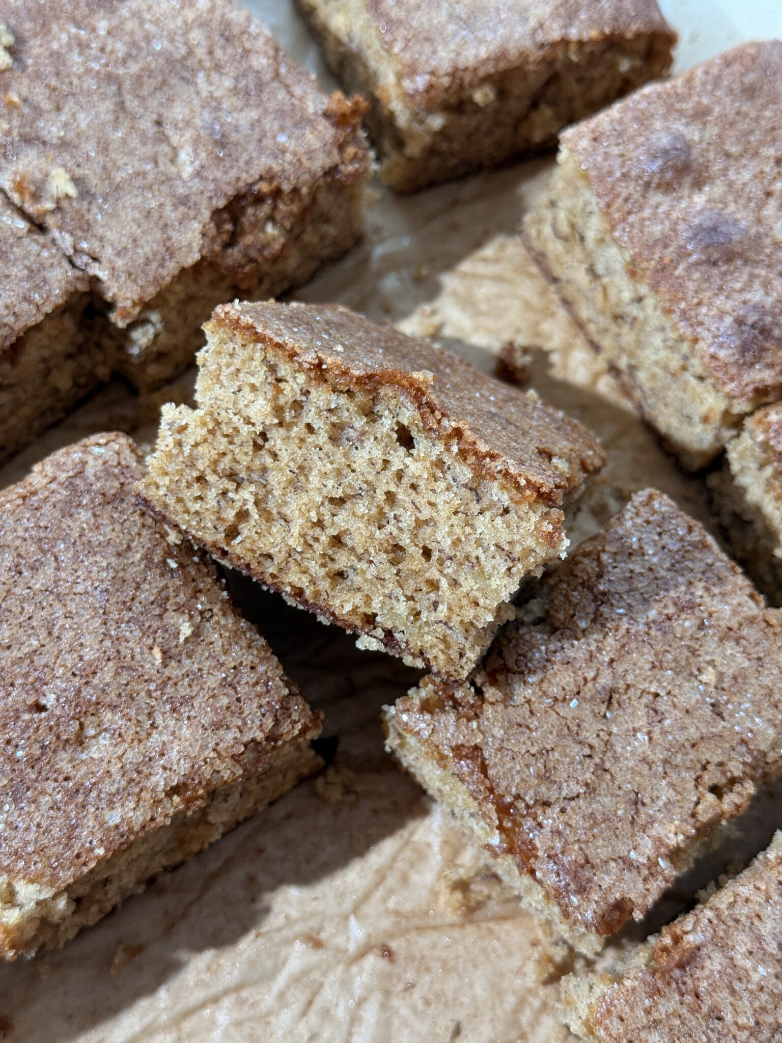 Easy Brown Butter Cinnamon Banana Bread Squares - My Outer Life