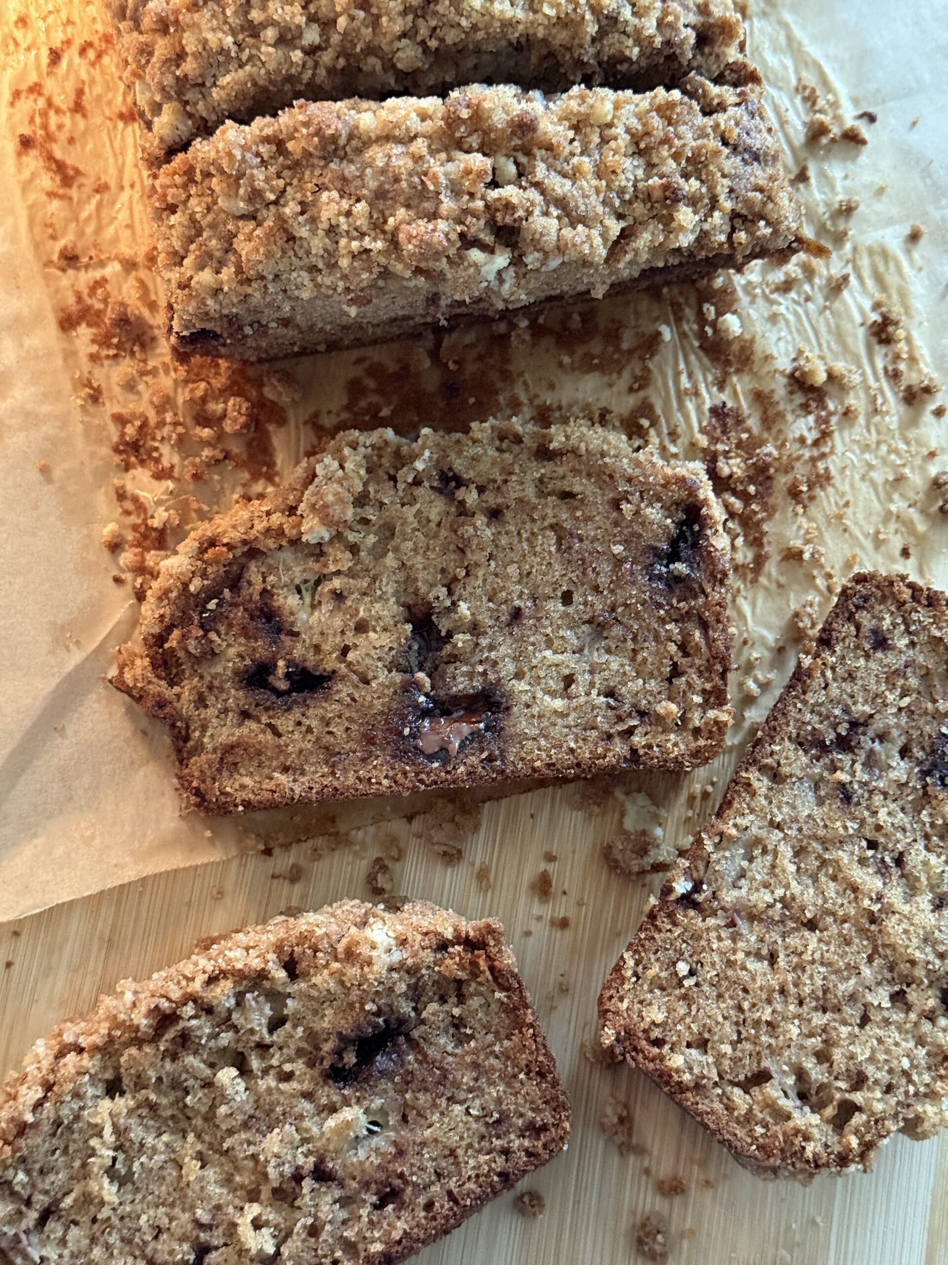 Easy Chocolate Chunk Banana Bread with Streusel Topping - My Outer Life
